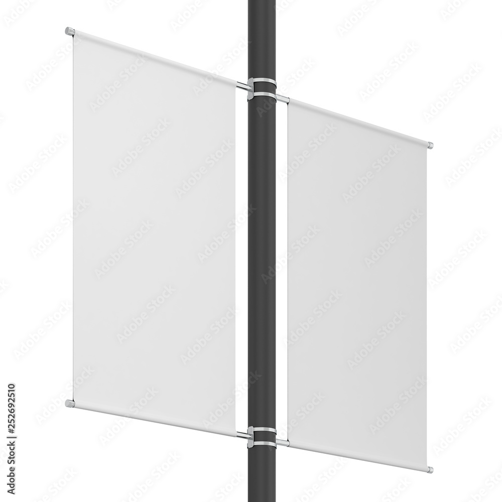 Blank pole banner mockup Stock Illustration | Adobe Stock