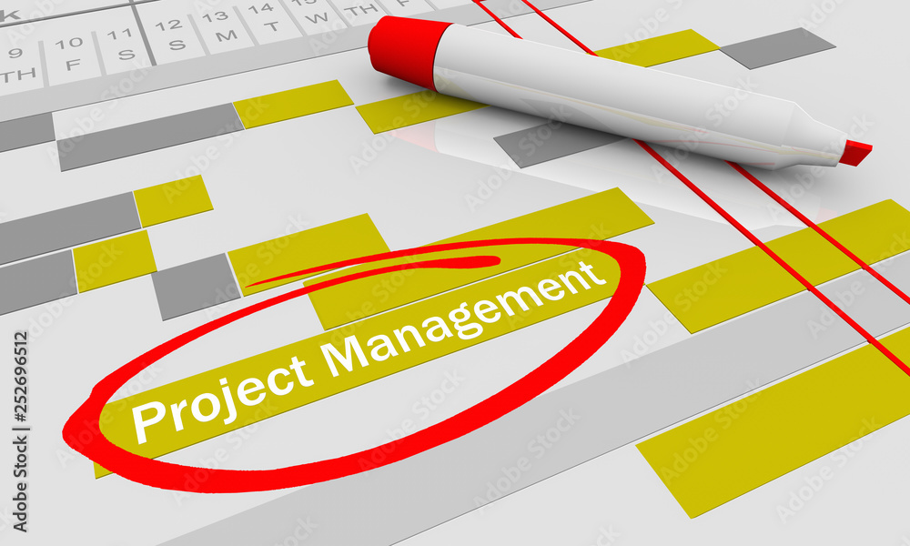 Project Management Tracking Gantt Chart 3d Illustration Stock ...