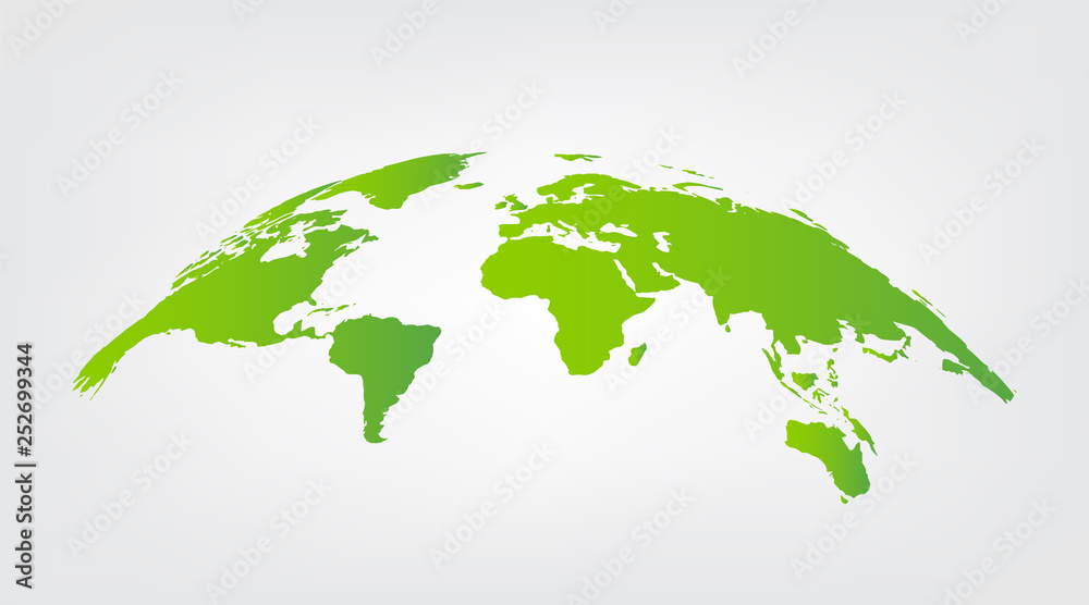 World map green vector isolated on white background Stock Vector ...