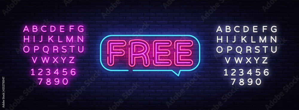 Free Neon Text Vector. Free neon sign, design template, modern trend ...