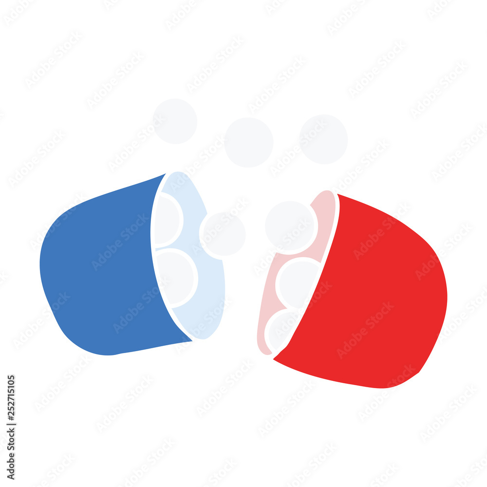 cartoon of opened medicine tablet Stock Vector | Adobe Stock