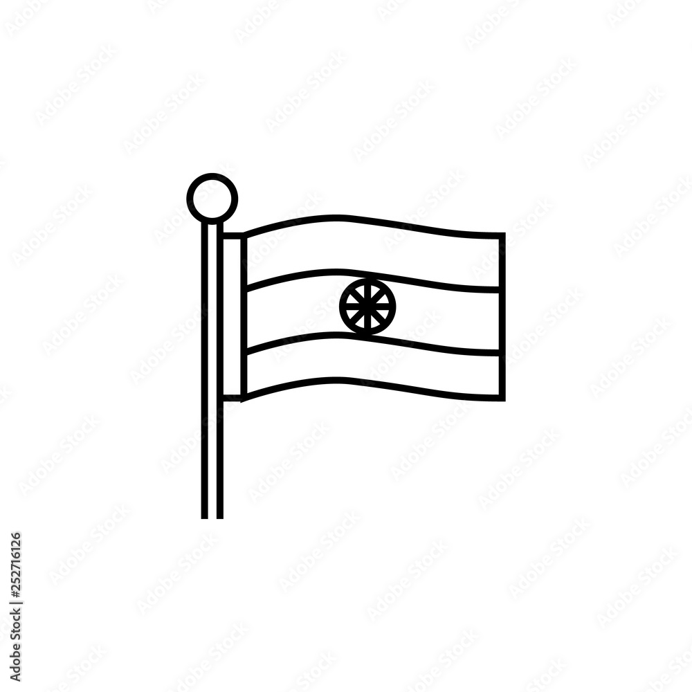 Indian Flag Clipart Black And White