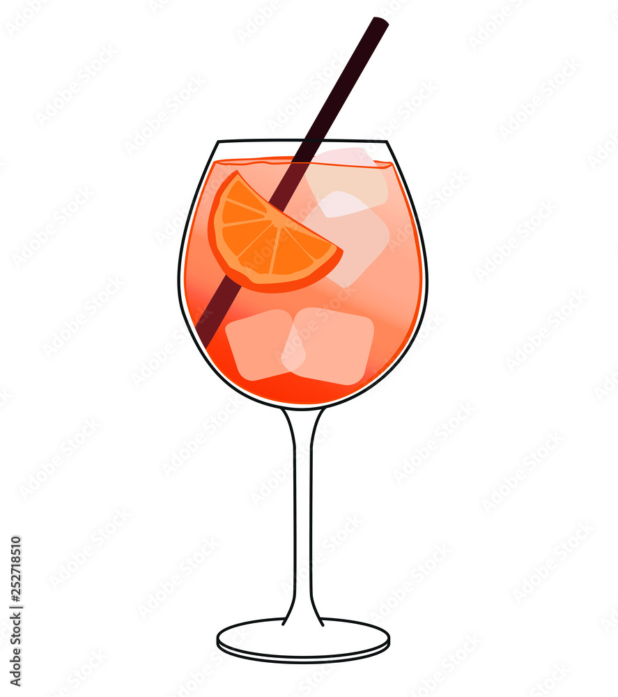 Italian Aperitif summer drink - isolated vector illustration Stock ...