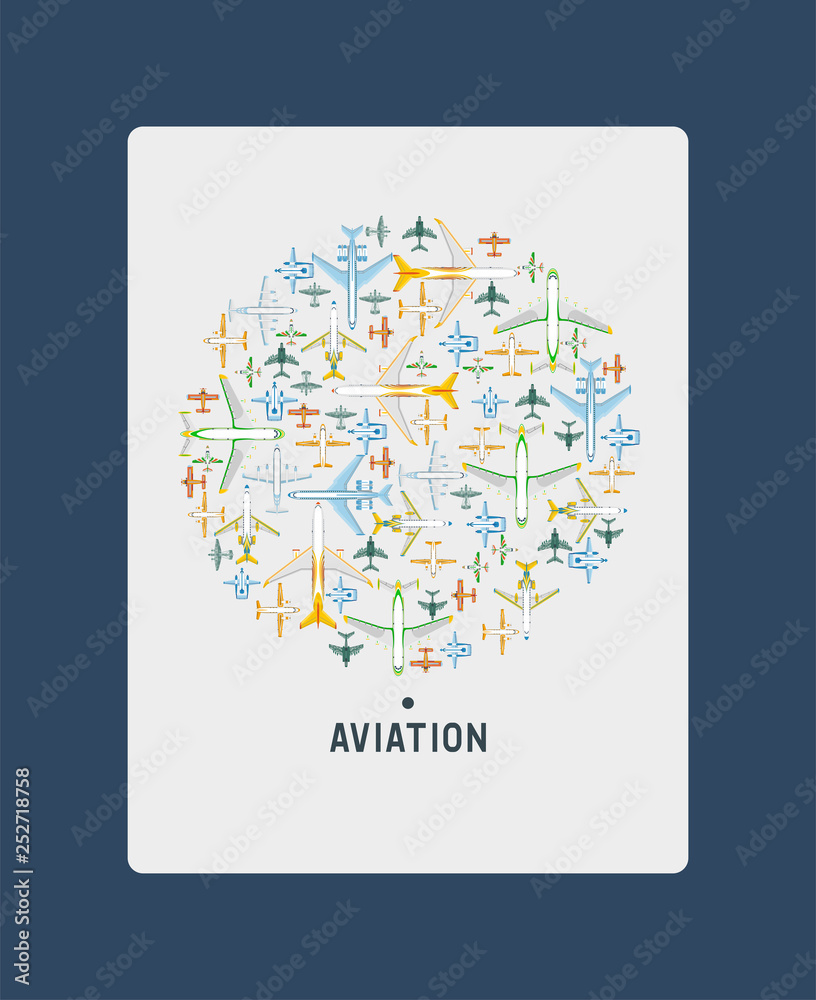 Plane vector traveling on aircraft airplane jet flight aviation flying ...