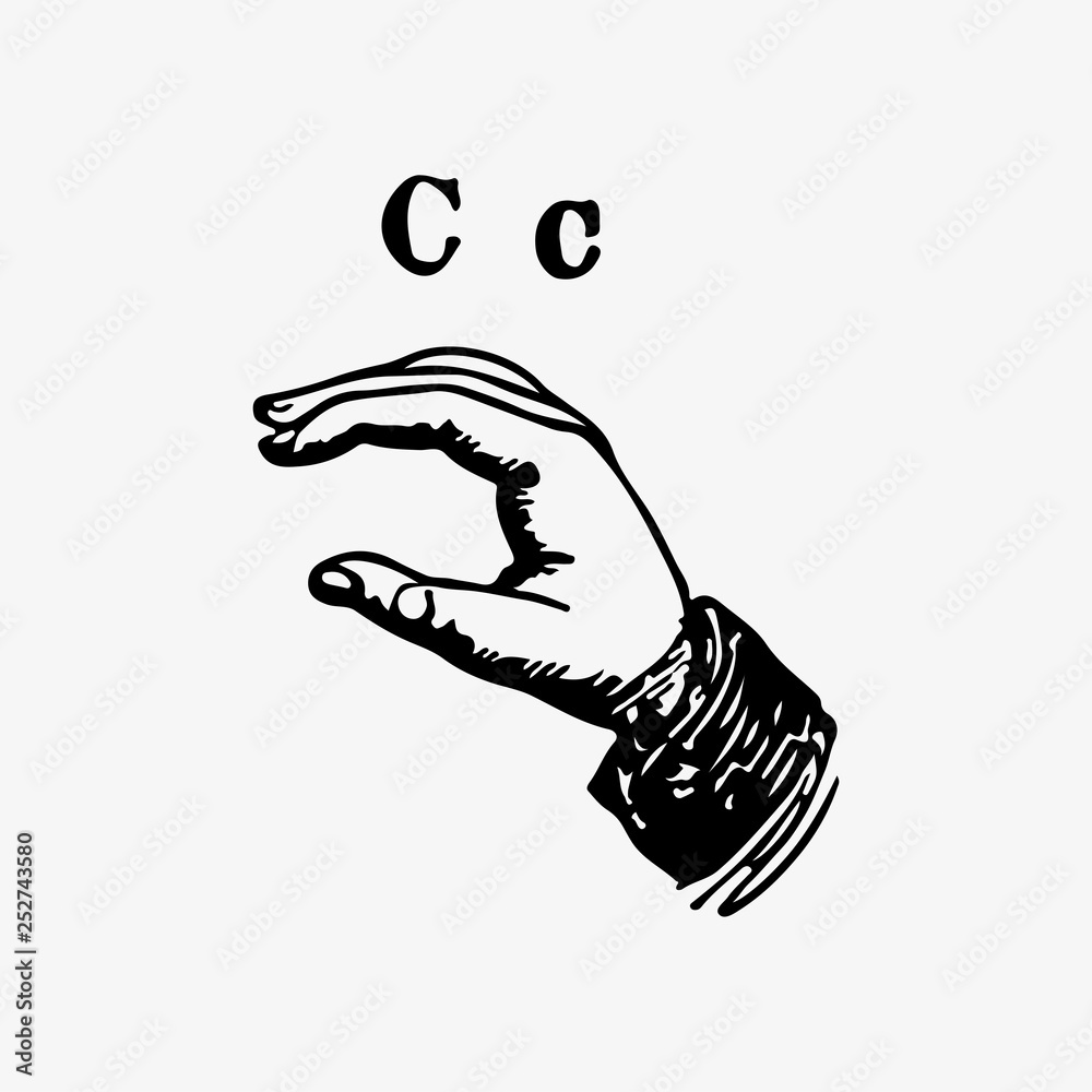 Letter C in sign language Stock Vector | Adobe Stock