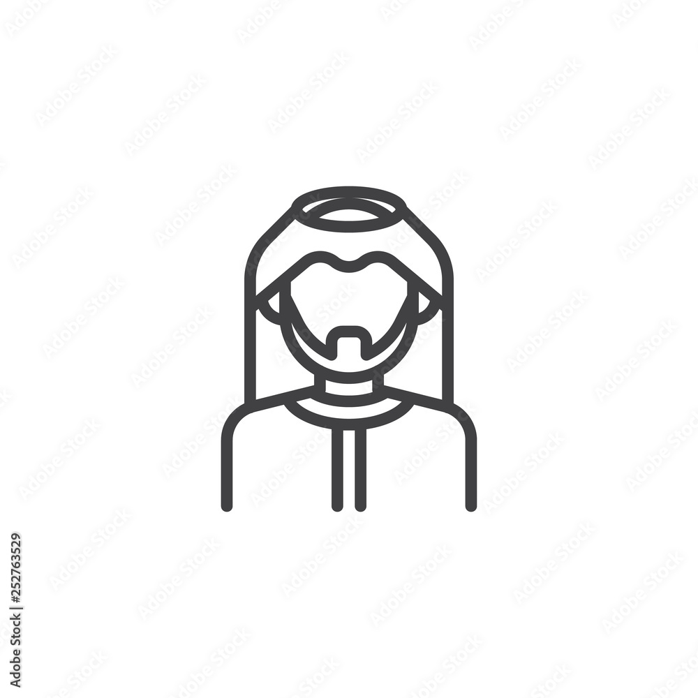 Saudi arab man line icon. linear style sign for mobile concept and web ...