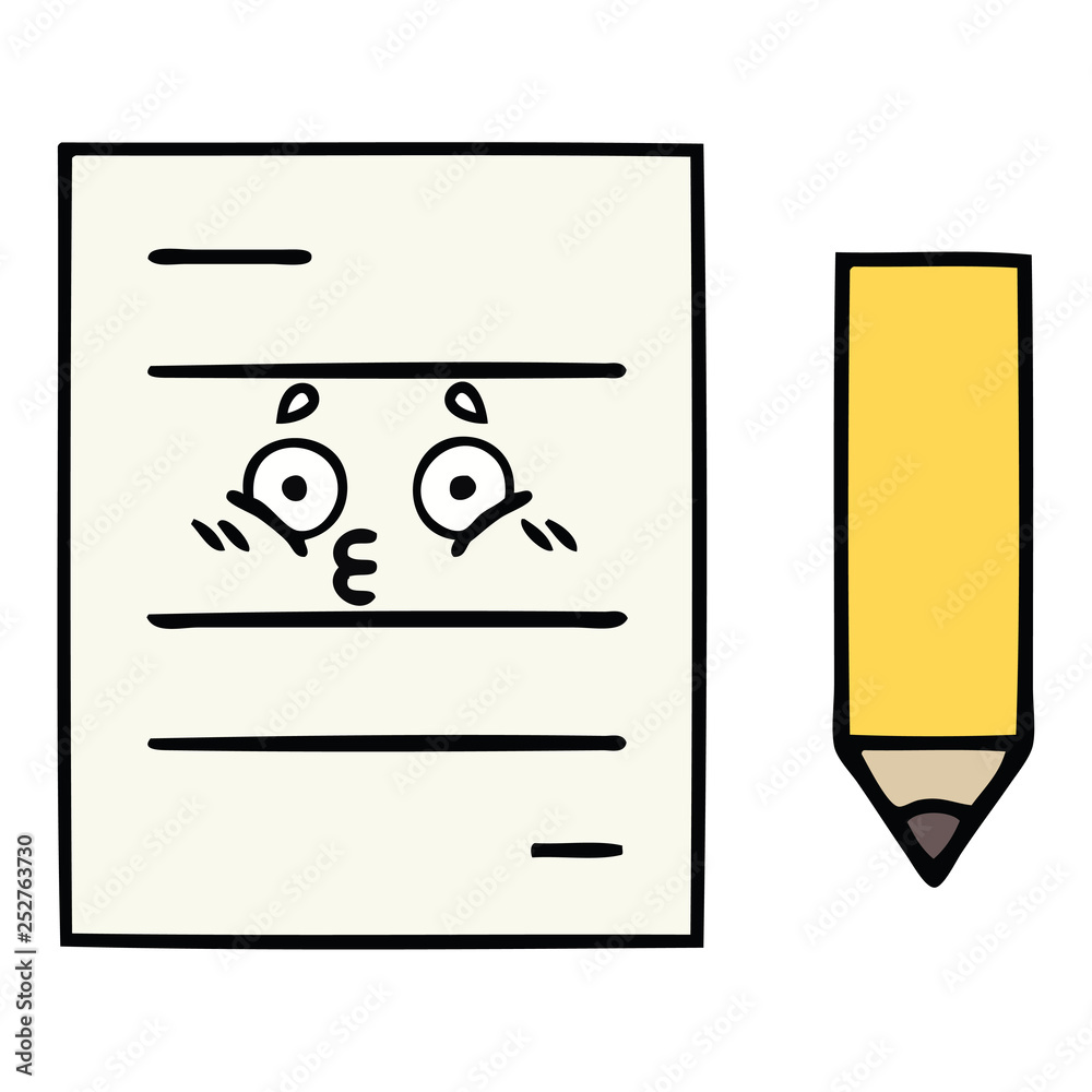 Test Paper Cartoon