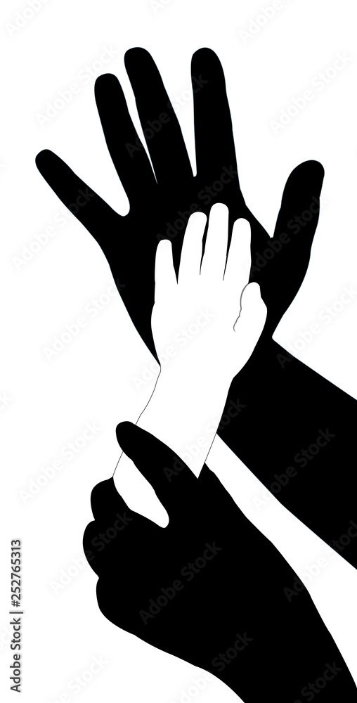 helping hands silhouette vector Stock Vector | Adobe Stock