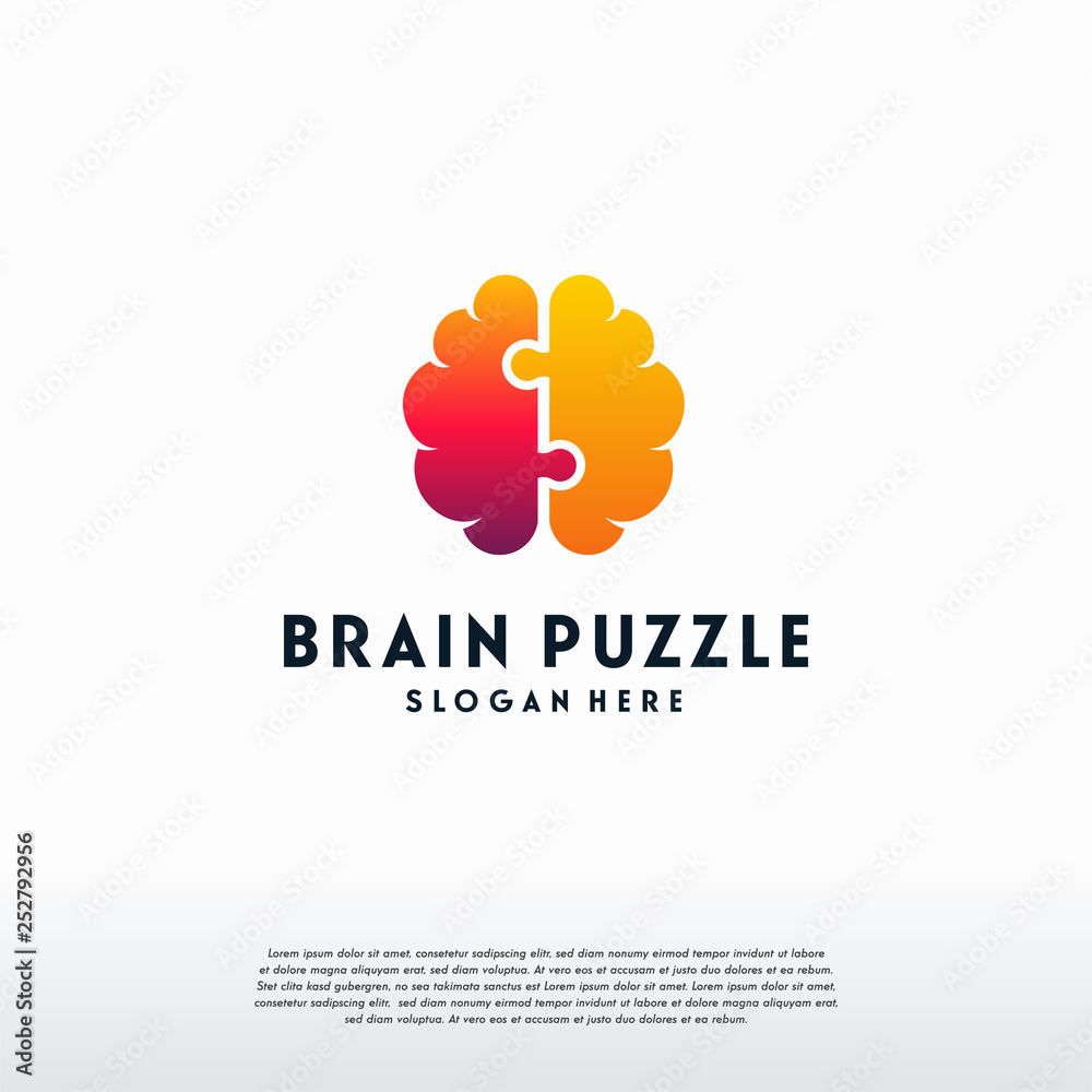 Brain Puzzle logo designs vector, Education logo vector Stock Vector ...