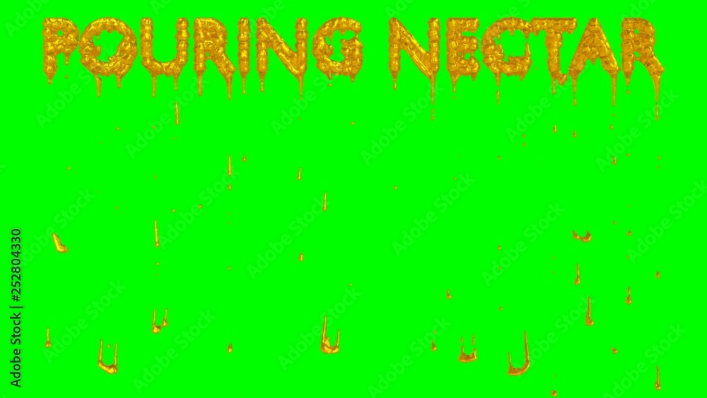 Animated dripping a lot of honey from all caps text Pouring nectar ...
