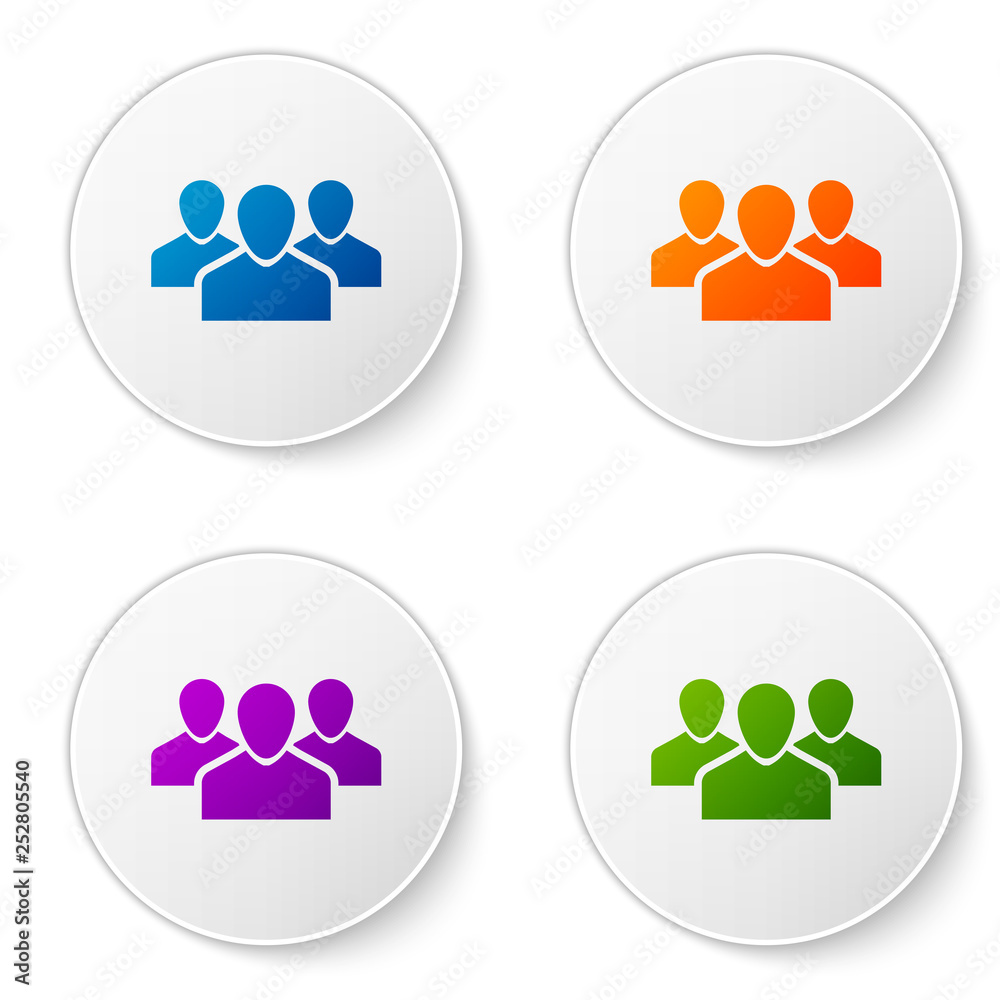 Color Users group icon isolated on white background. Group of people ...
