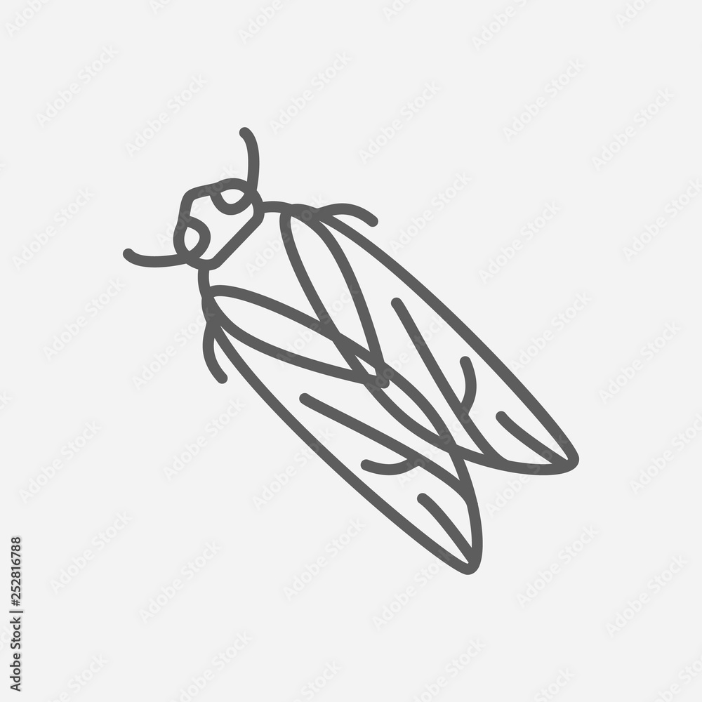 Vetor de Cicada icon line symbol. Isolated vector illustration of icon ...
