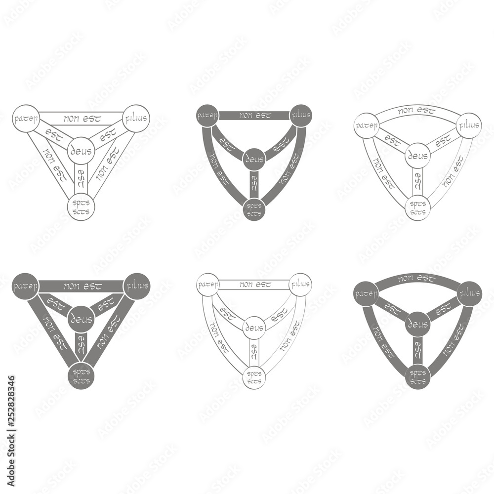 vector icon set with Shield of the Trinity traditional Christian visual ...