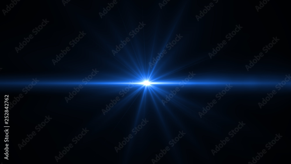 Lens Flare light over Black Background. Easy to add overlay or screen ...