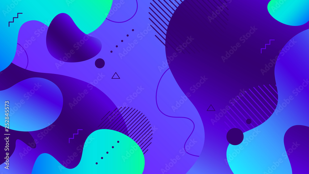 Colorful memphis background. Funky geometry shapes, 90s color splash ...