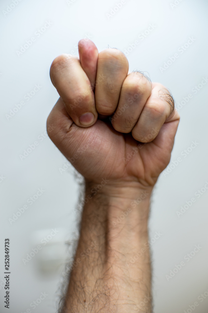 Hand doing a fig sign over white background Stock Photo | Adobe Stock