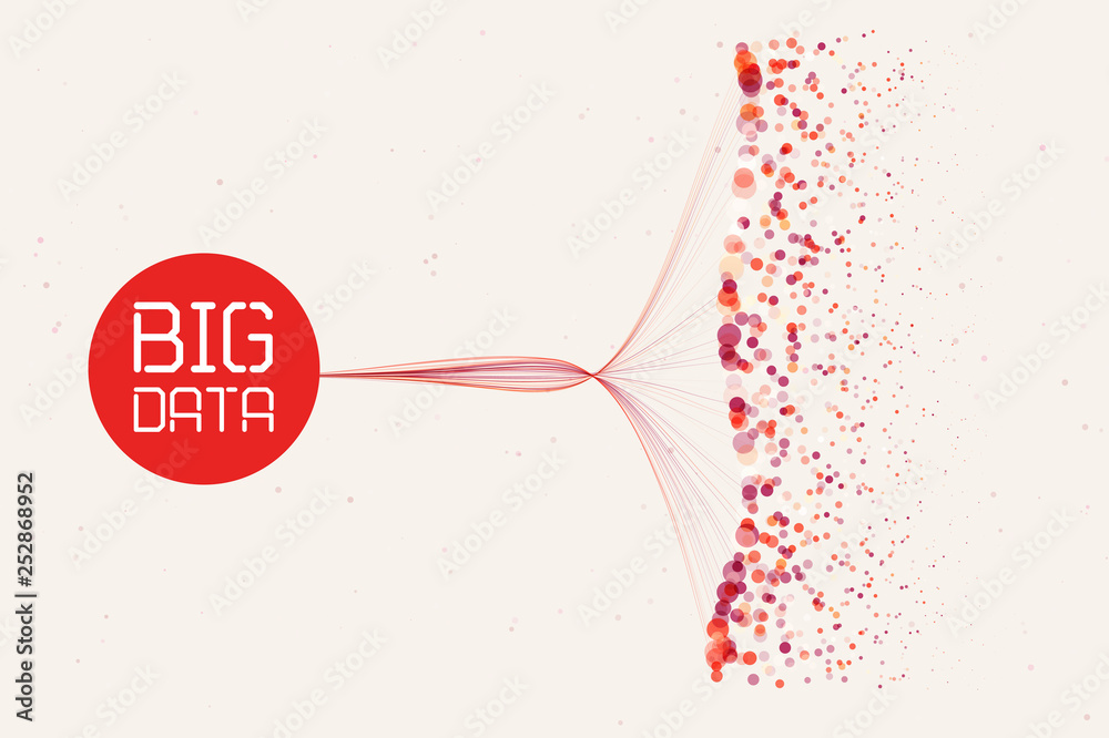 Abstract infographics visualization. Big data code representation ...