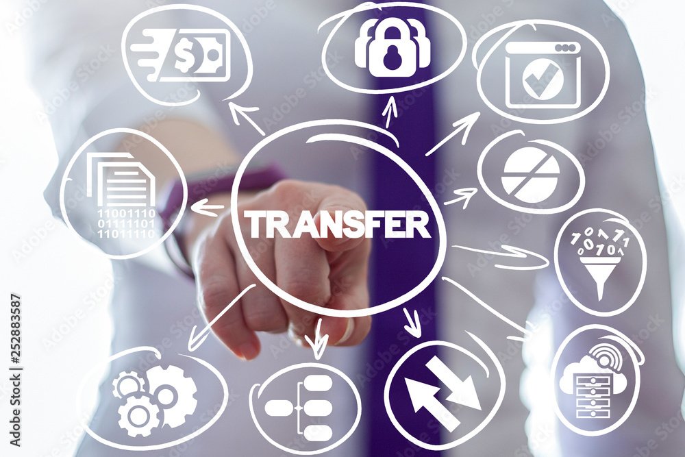 Transfer money and data concept. Transferring. Digital online web ...