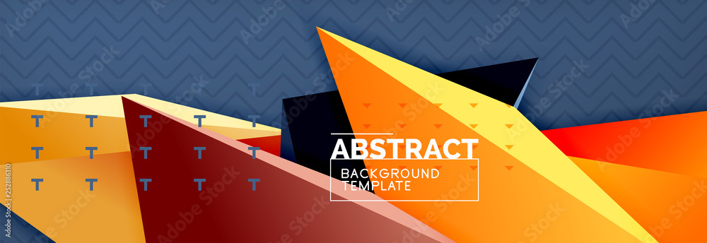 3d triangular shapes geometric background. Origami style pattern with ...