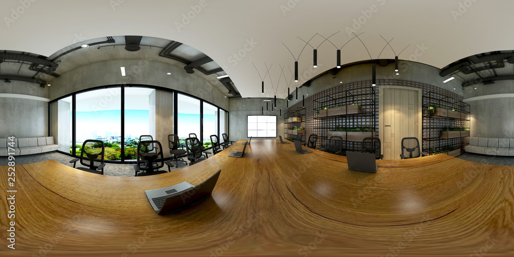 3d illustration spherical 360 vr degrees, a seamless panorama of the ...