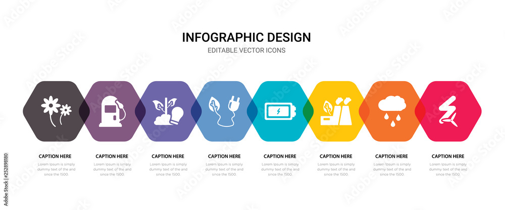 simple set of renewable energy, rain, sustainable factory, battery ...