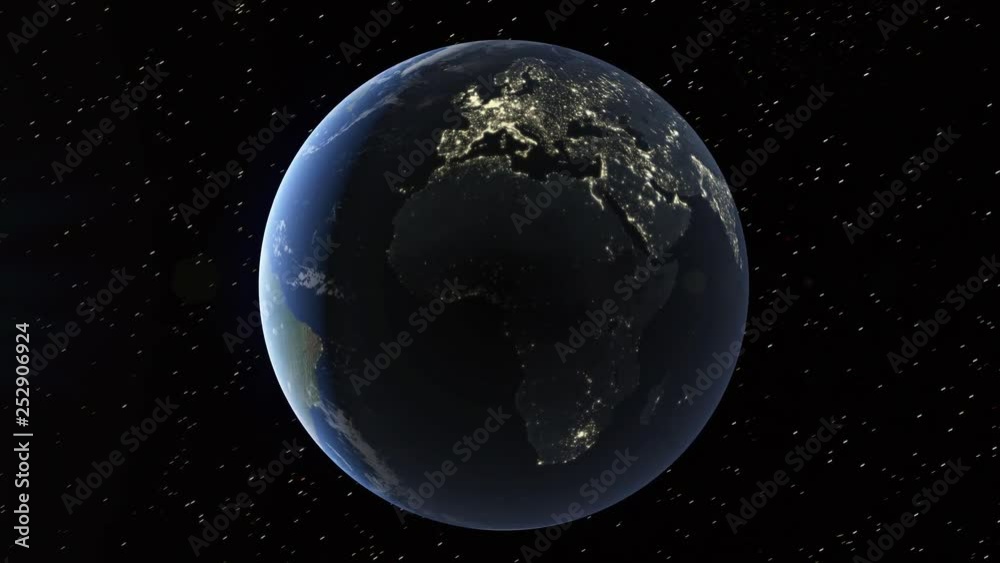 Realistic 3d animated earth showing the borders of the country Russia ...