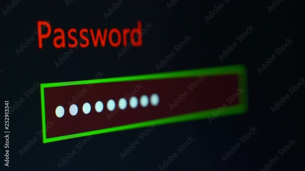Password Entry Process. someone entering their password on a computer ...