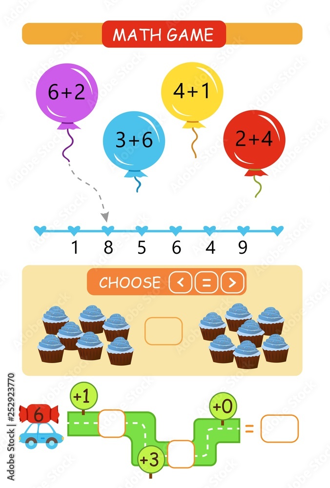 Worksheet. Counting Game. Learning mathematics, tasks for addition ...