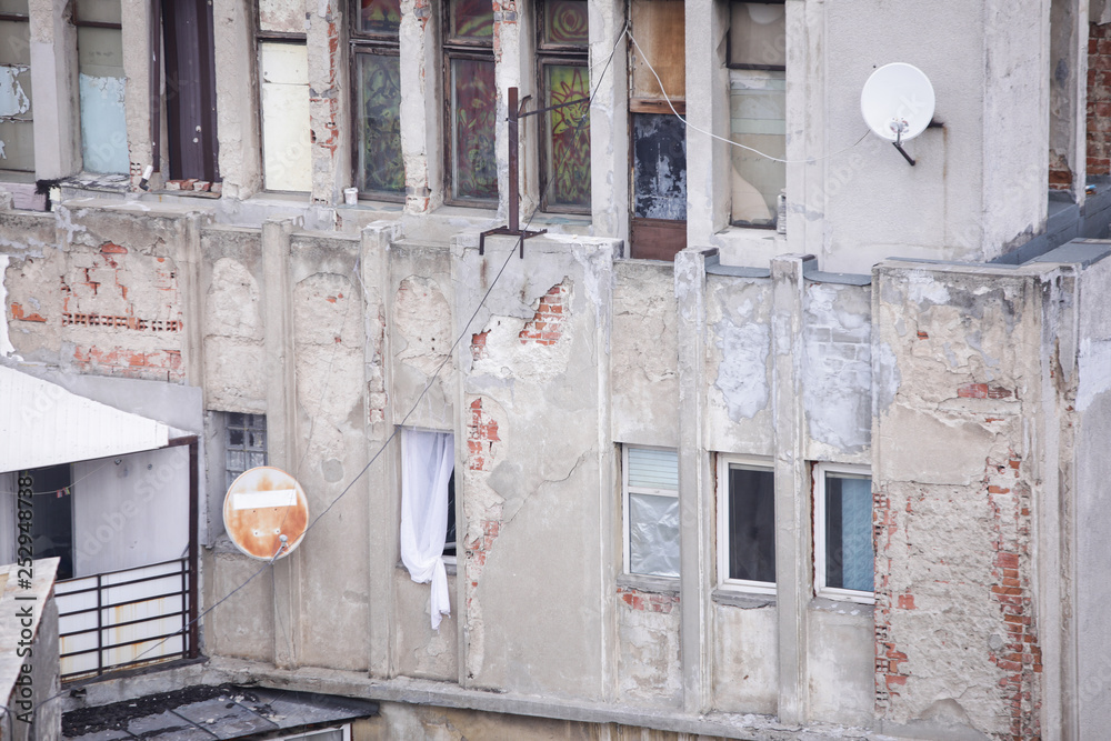 Inhabited, old and decayed (almost ruined) building Stock Photo | Adobe ...