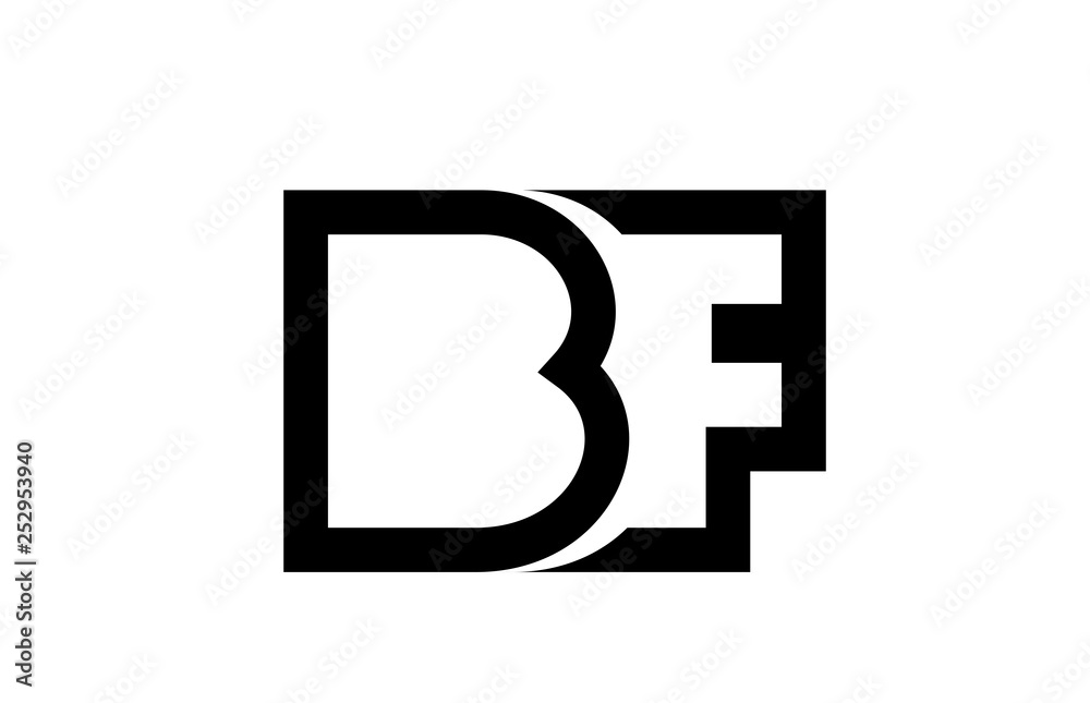 black and white alphabet letter logo combination design Stock Vector ...
