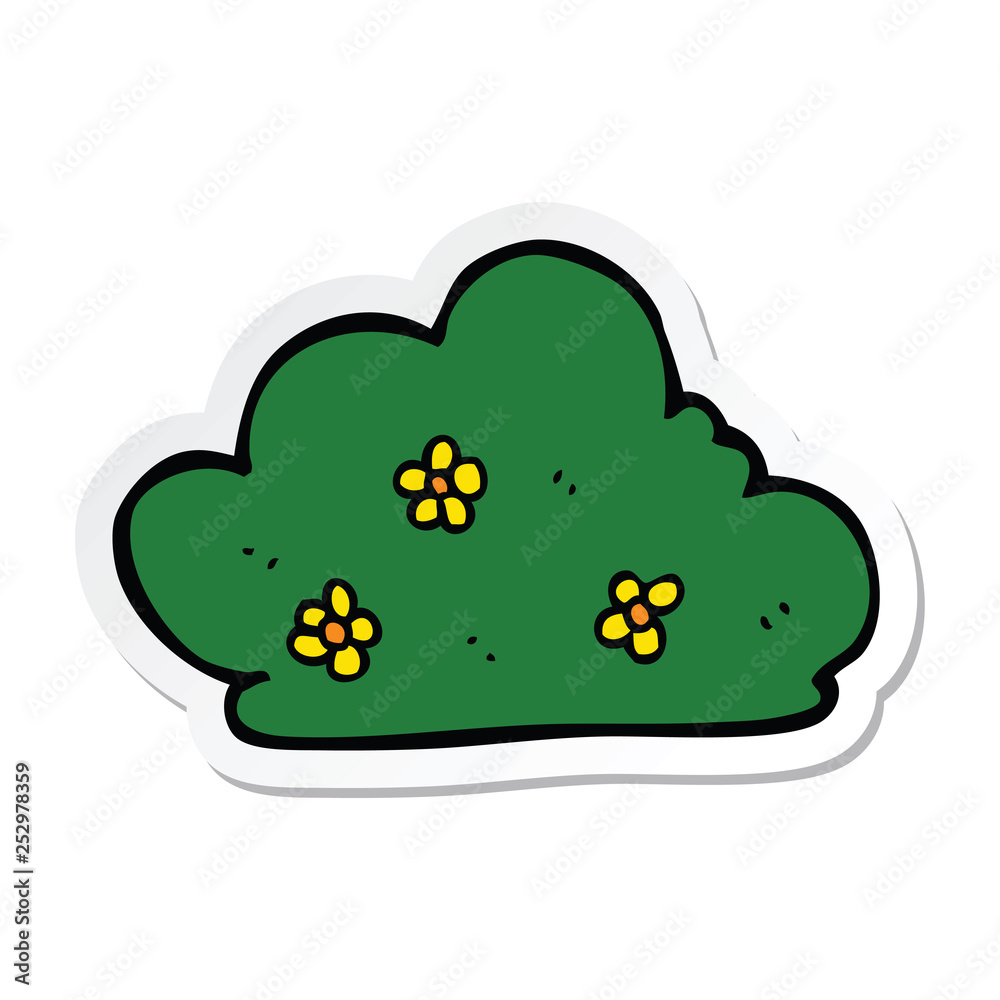 sticker of a cartoon hedge Stock Vector | Adobe Stock