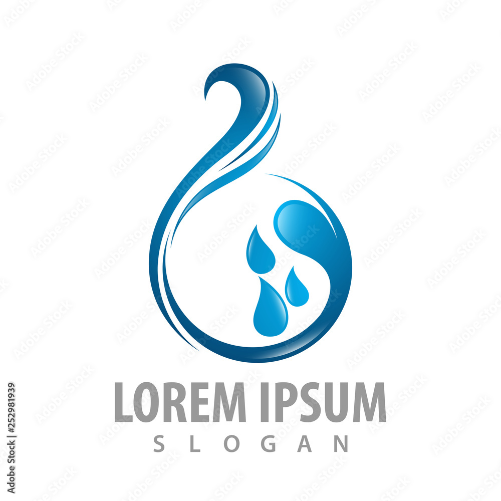 water drop wave logo concept design. Symbol graphic template element ...