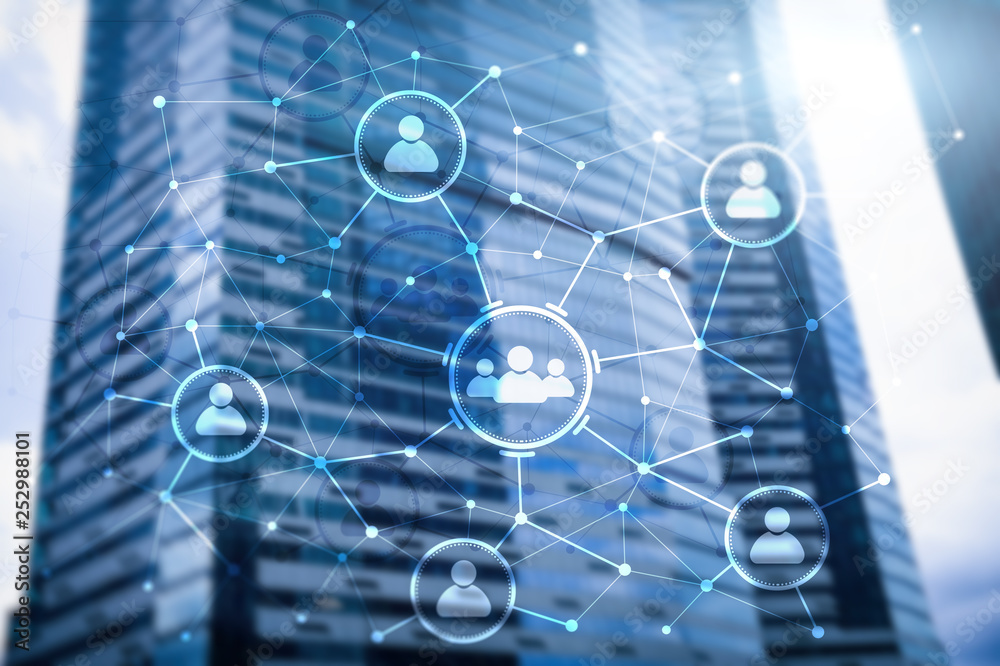 People relation and organization structure. Social media. Business and ...