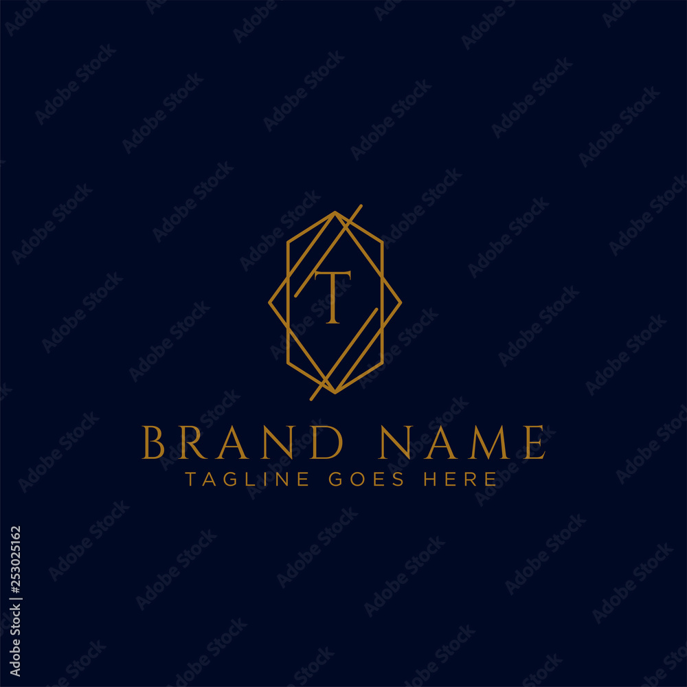 Luxury vector logotype. Premium letter t logo with golden design ...