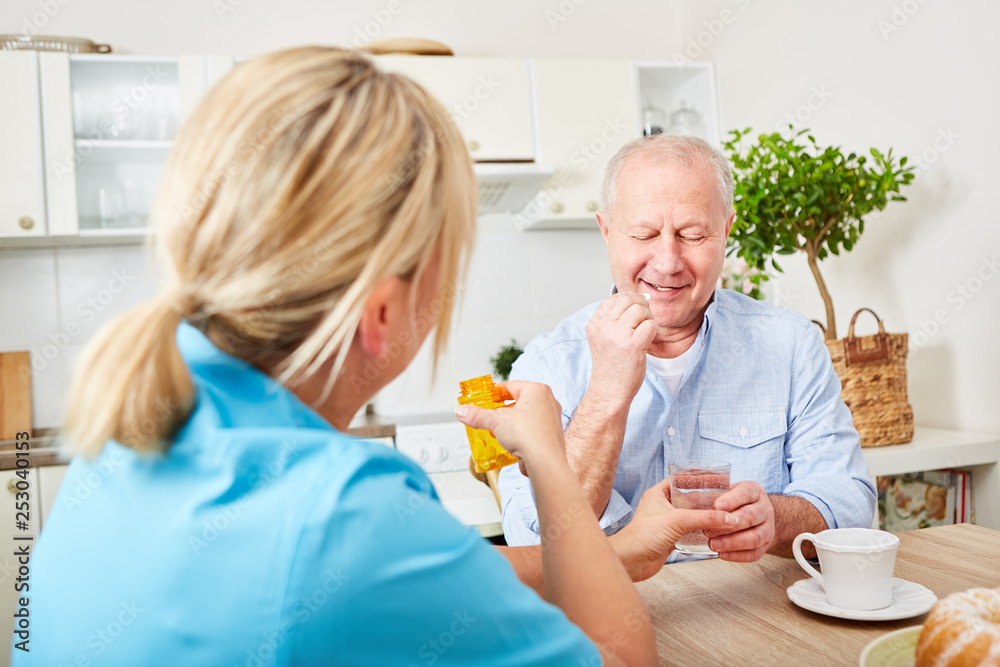 Senior demented man with nursing service Stock Photo | Adobe Stock
