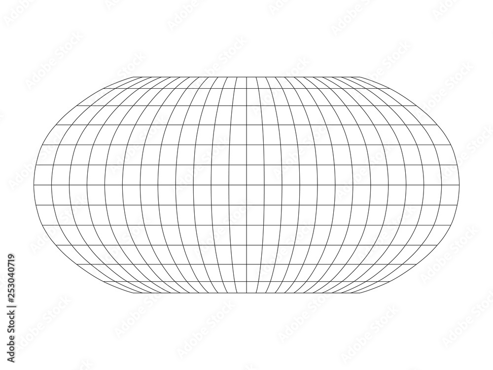 Blank World grid of meridians and parallels. Simple vector illustration ...