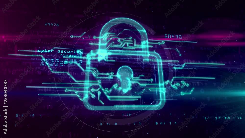 Cyber security, computer protection and internet safety symbol on ...