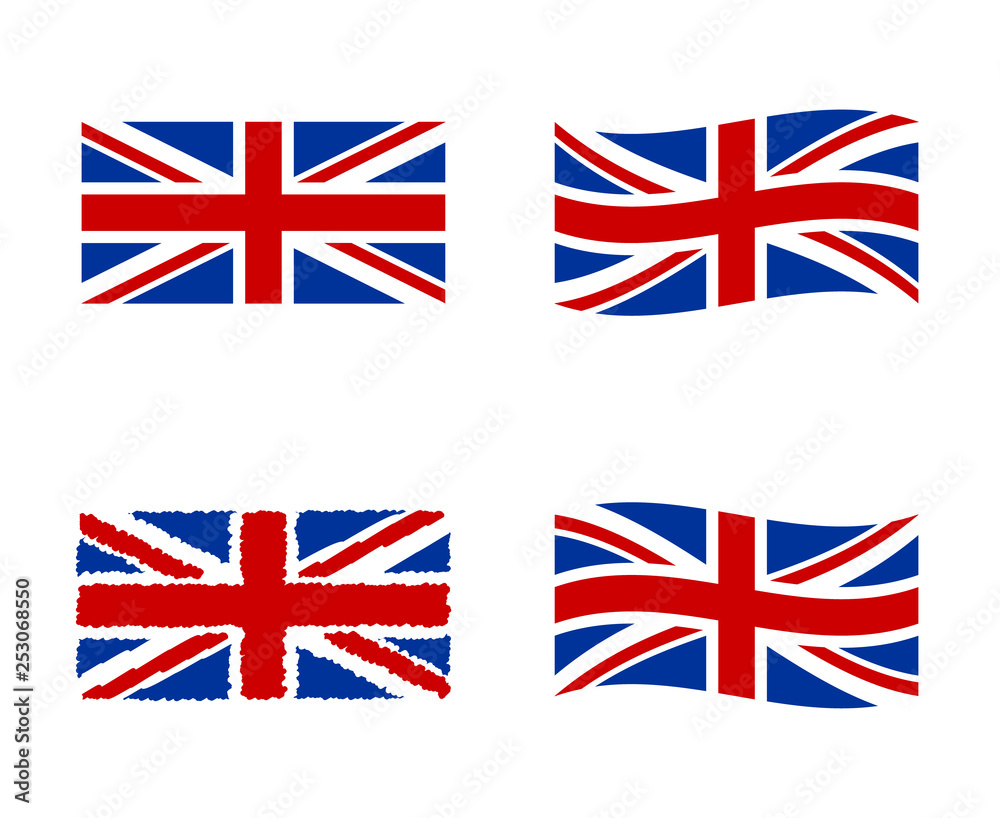 United Kingdom flag, national symbol of the Great Britain - Union Jack ...
