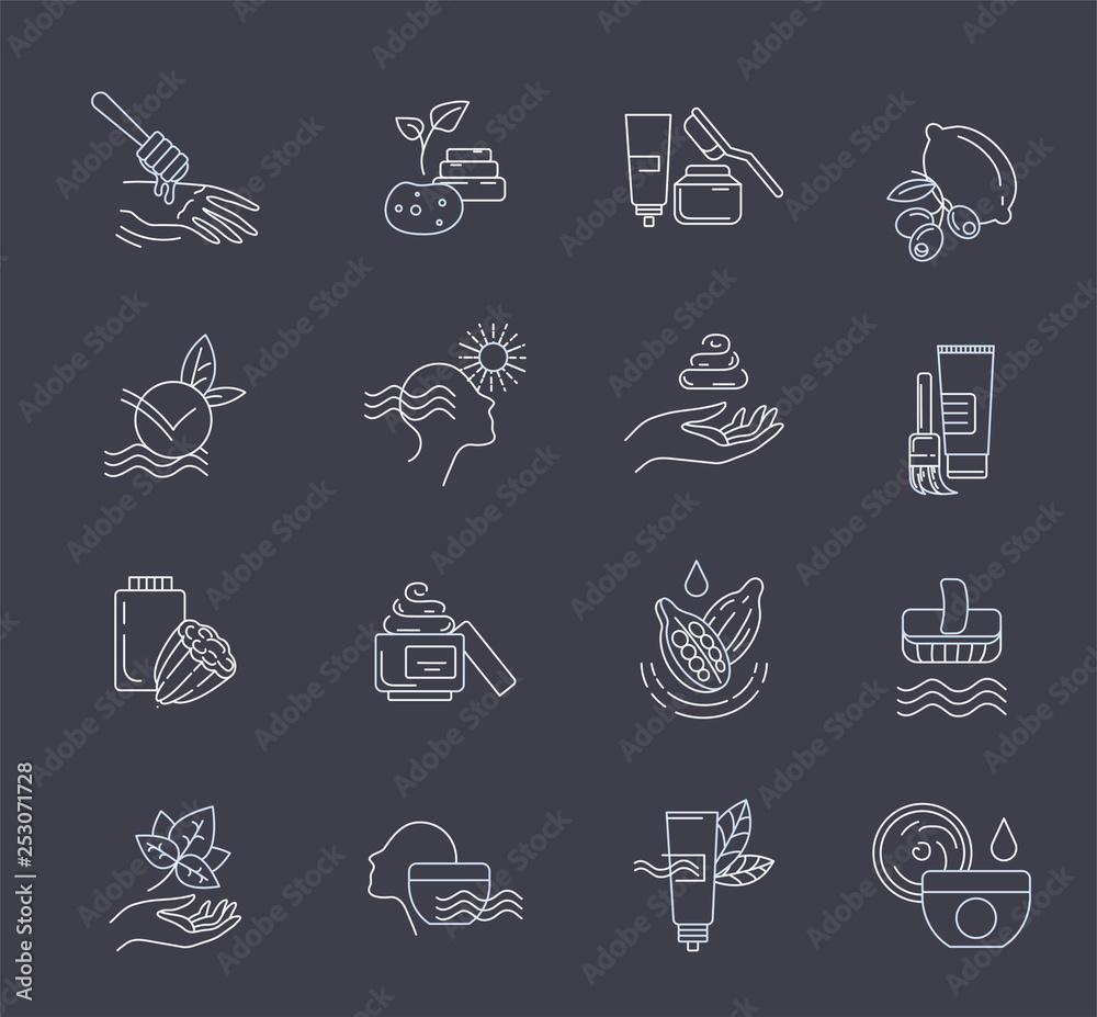 Vector icon and logo for natural cosmetics and care dry skin. Editable ...