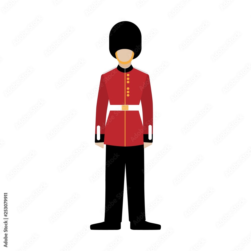 Royal british guardsman. Soldier of the royal guard. Grenadier. Stock ...