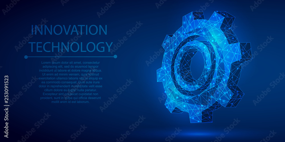 Gear polygonal mechanism abstract background. The isolated concept of ...