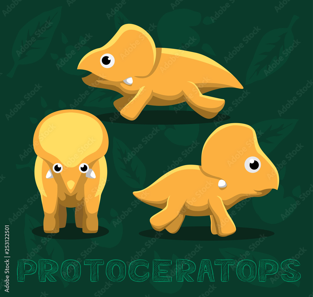 Dinosaur Protoceratops Cartoon Vector Illustration Stock Vector | Adobe ...