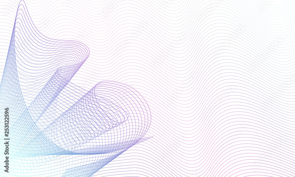 Swirl pattern on waving ripple thin lines. White background. Abstract ...