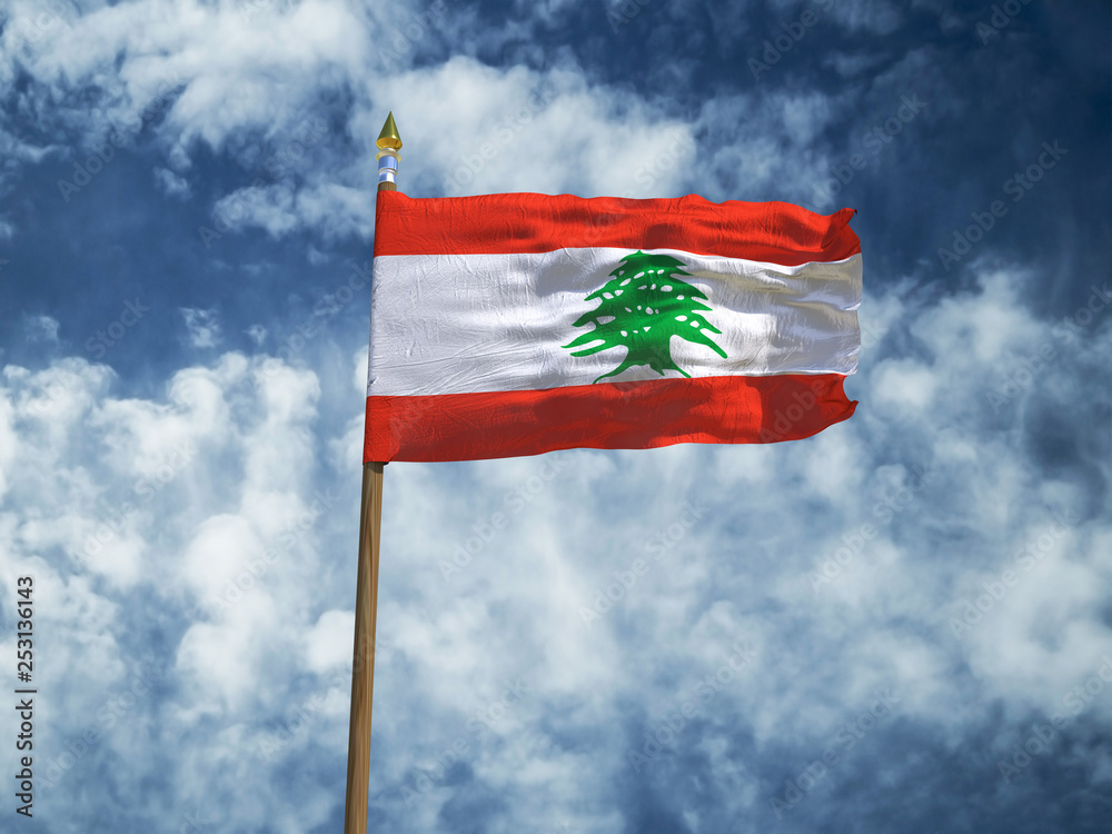 Lebanon flag Silk waving flag of Lebanon made transparent fabric with ...
