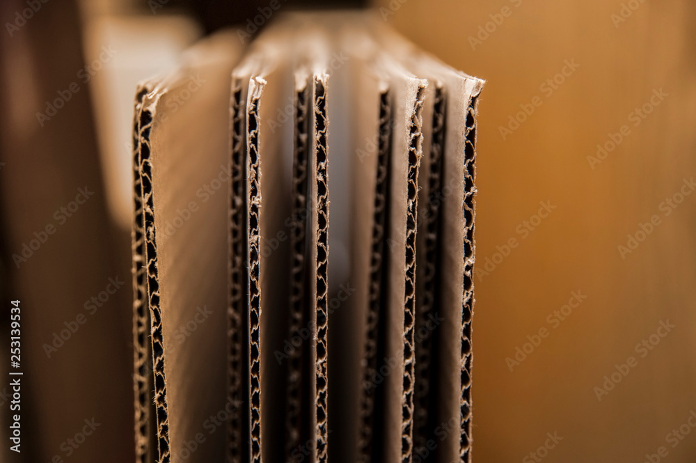 Corrugated sheets are photographed close. Sheets made of corrugated ...