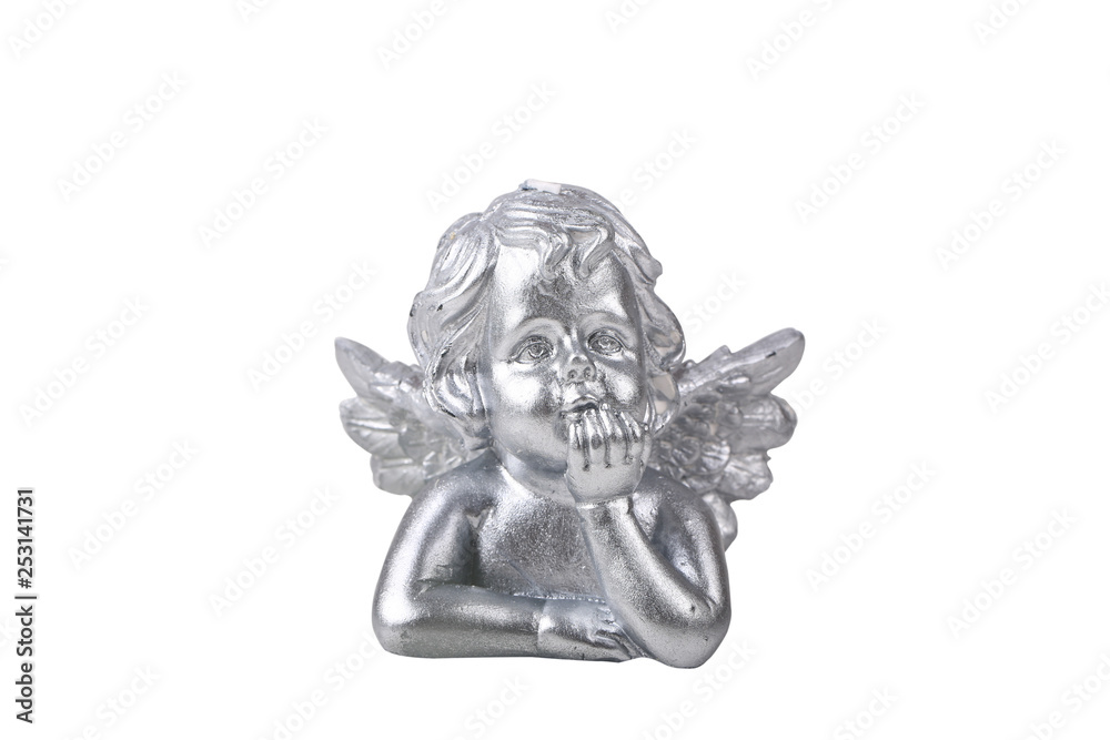 silver angel isolated on white background Stock Photo | Adobe Stock