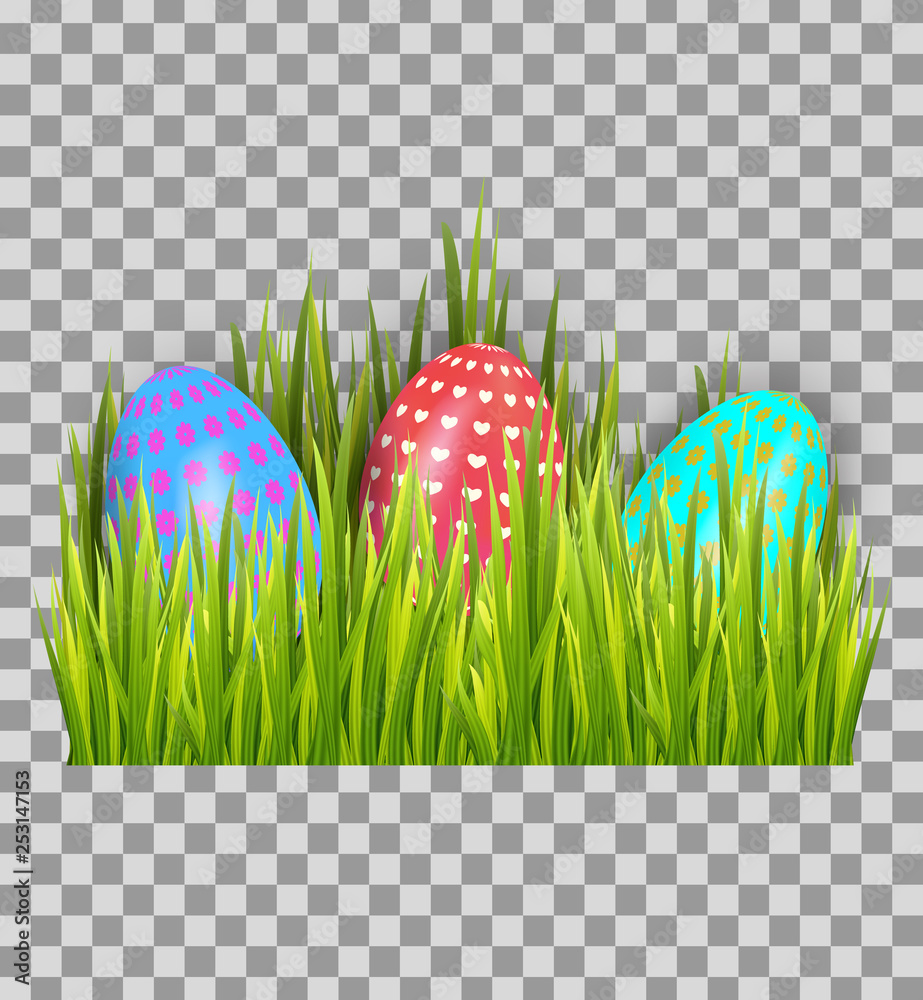 Easter Eggs In Grass Clipart