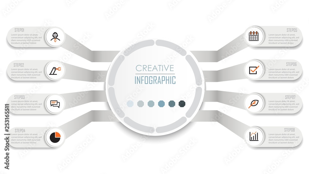 Infographic Diagram design with step process flowchart for Business and ...