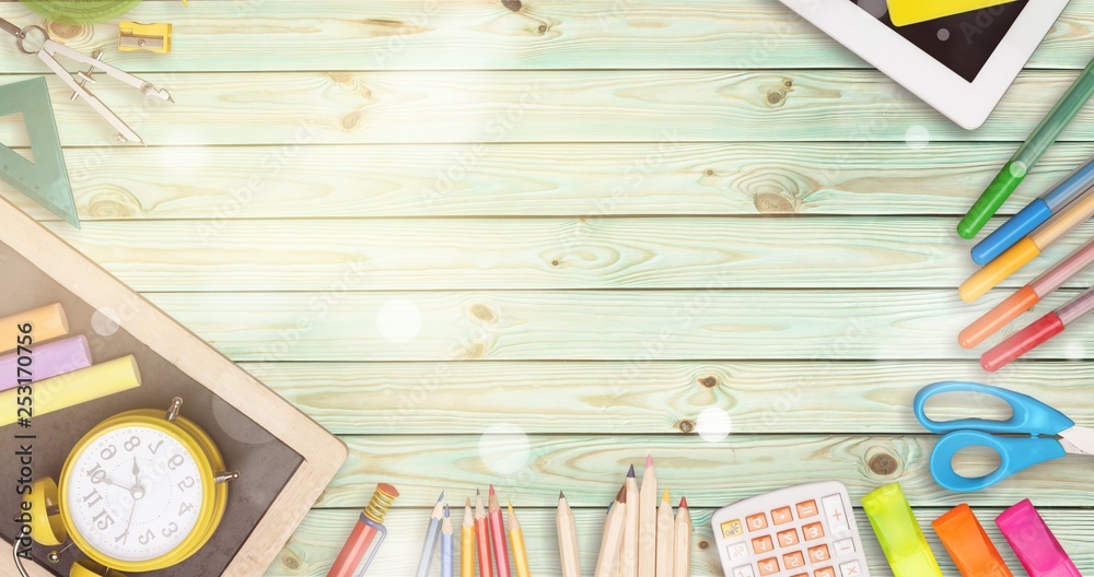 School back above back to school backdrop background banner Stock Photo ...