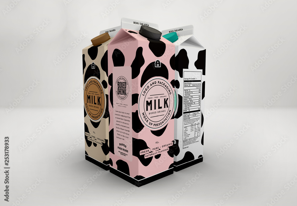 Liter Carton Mockup Stock Template | Adobe Stock